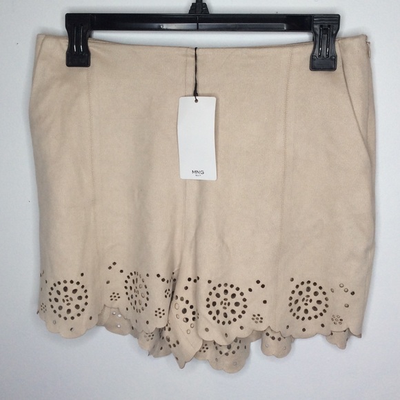 Mango | Shorts | Mango Mng Suit Laser Cut Short Shorts Beige Sz 4 ...